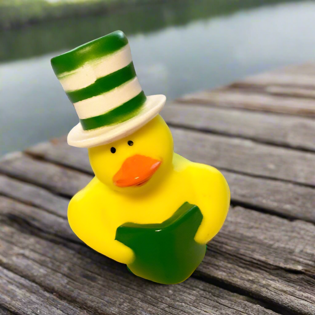 Book Reader Green Rubber Duck – Duck of the Month
