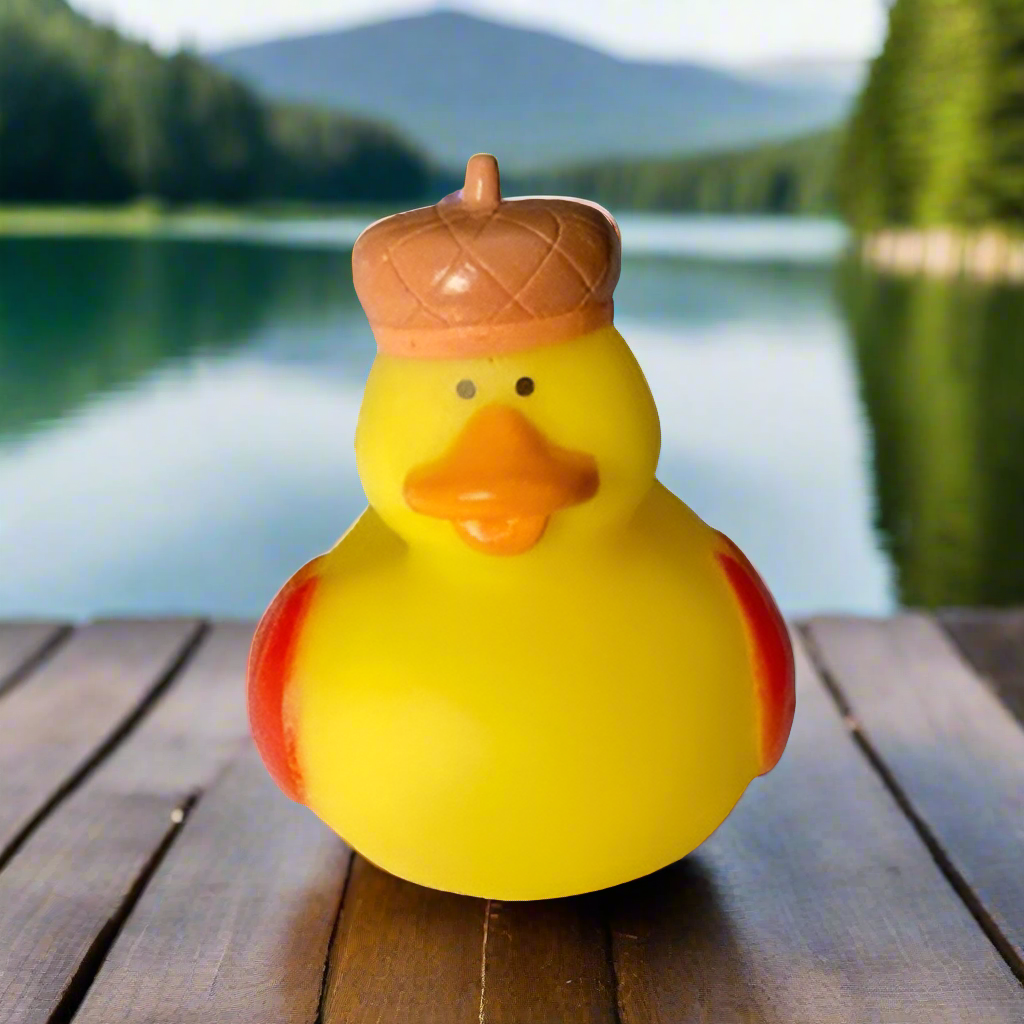 Fall Leaf Autumn Red Rubber Duck – Duck of the Month