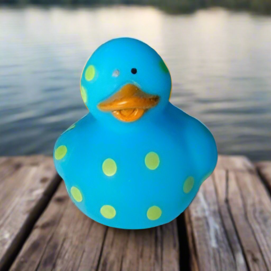 Poke A Dot Blue Rubber Duck – Duck of the Month